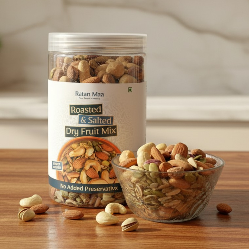 Roasted & Salted Dry Fruit Mix – Ratan Maa