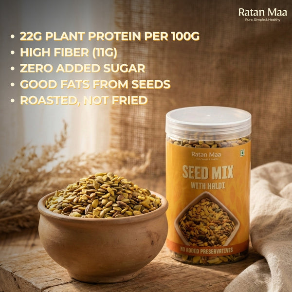 Seed Mix with Haldi (Roasted & Salted) – Ratan Maa